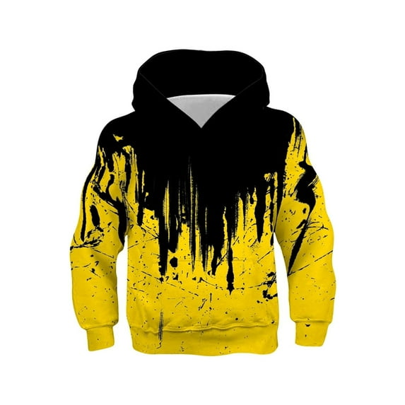 Byoo Streetwear Hoodie for Tween Boy Drip-Style Splatter Print Full ...