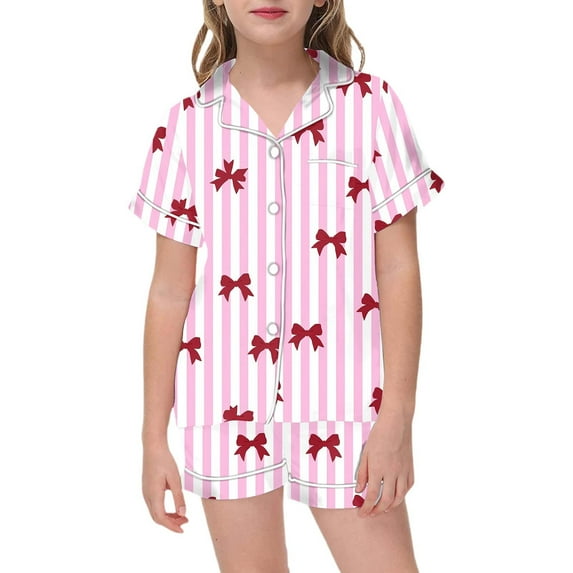Byoo Stripe Graphic Homewear Set for Big Girl Valentine Day Pockets ...
