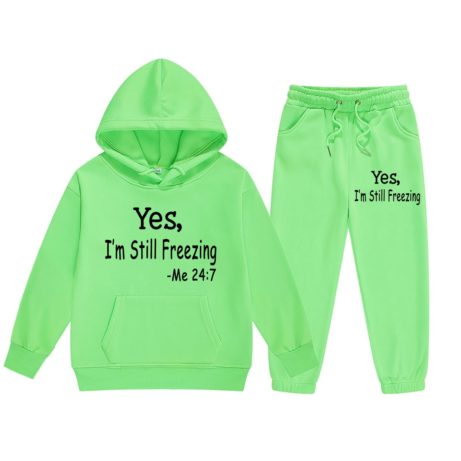 Byoo Sweatsuit Set for Big Girl Hooded Letter Graphic Long-Sleeve ...