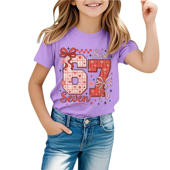 Byoo T Shirt for Toddler Girl Valentine's Day Number Graphic Short ...