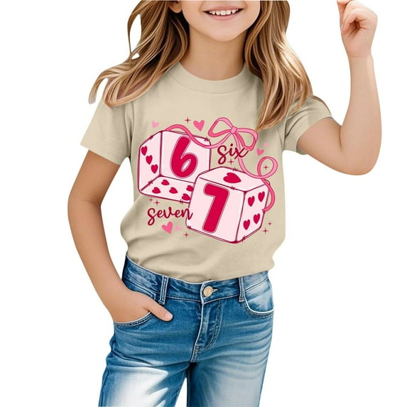 Byoo Tee Shirt for Little Girl Valentine's Day Funny Number Graphic ...