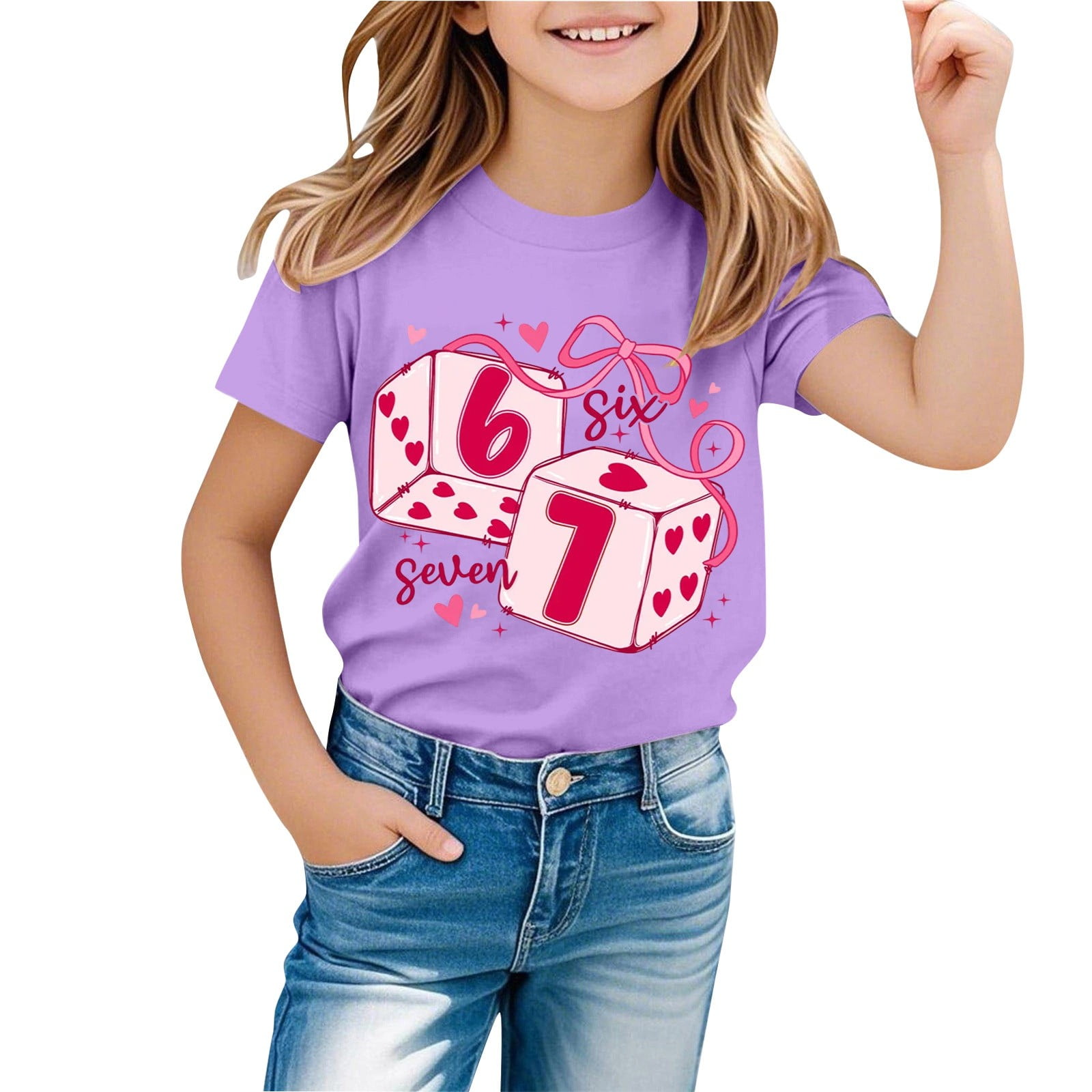 Byoo Tee Shirt for Little Girl Valentine's Day Funny Number Graphic ...