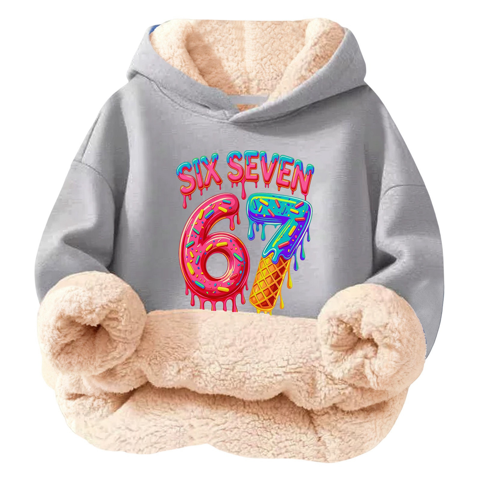 Byoo Teen Boy Hoodie Sweatshirts Cozy Warm Thick 67 Number Printed Long ...