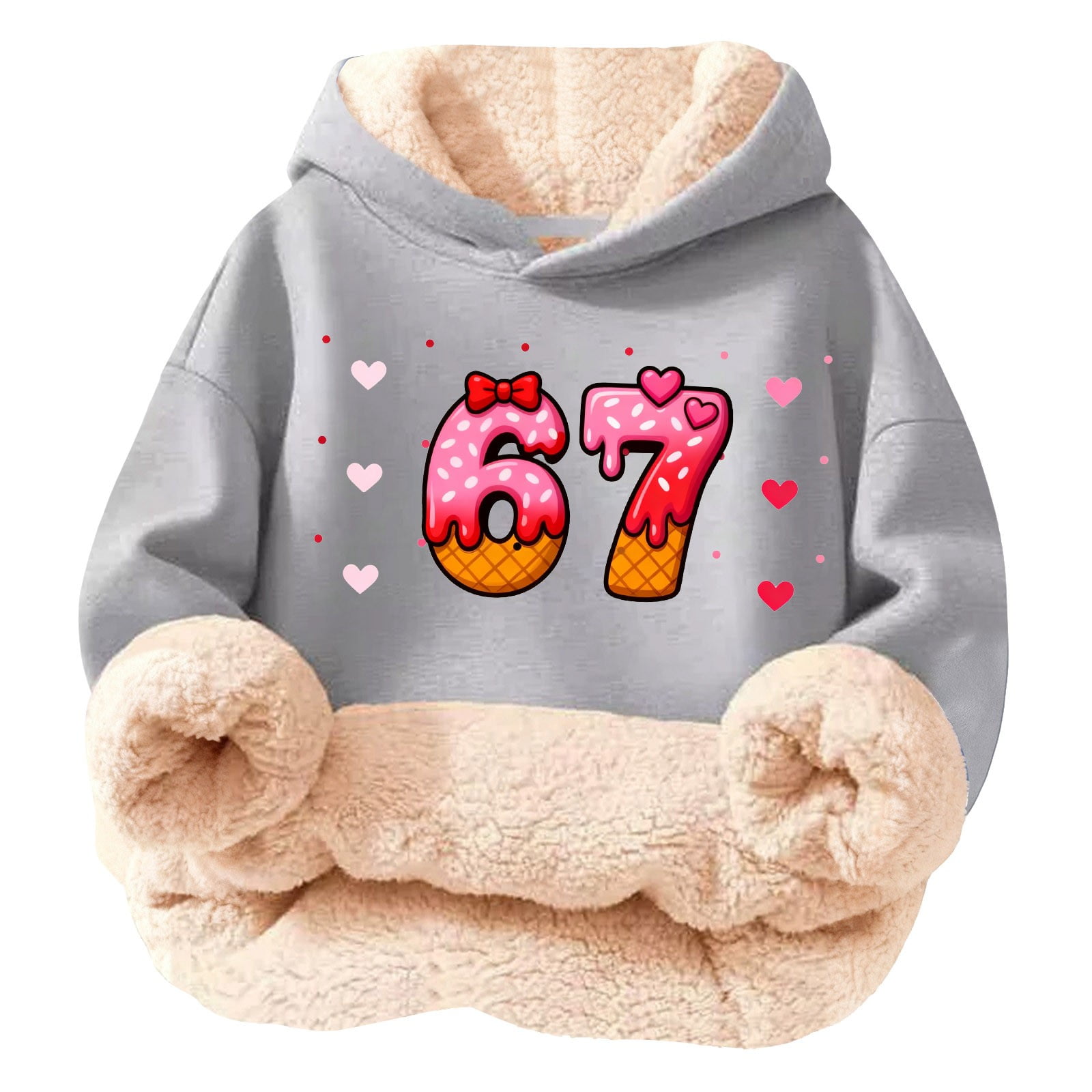 Byoo Teen Boy Hoodie Valentine Day Warm Cozy Hooded Number Printed Full ...