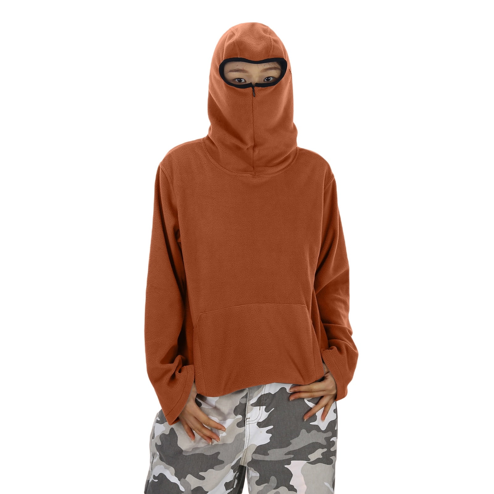 Byoo Teen Boys Balaclava Hoodie Sweatshirt Solid Color Pullover Top ...