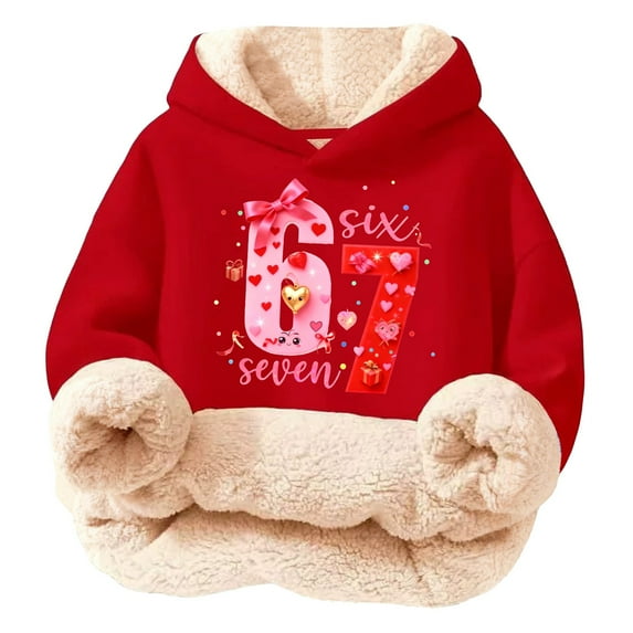 Byoo Teen Girl Lined Hoodie Number Graphic Hooded Full Sleeve Warm Cozy ...