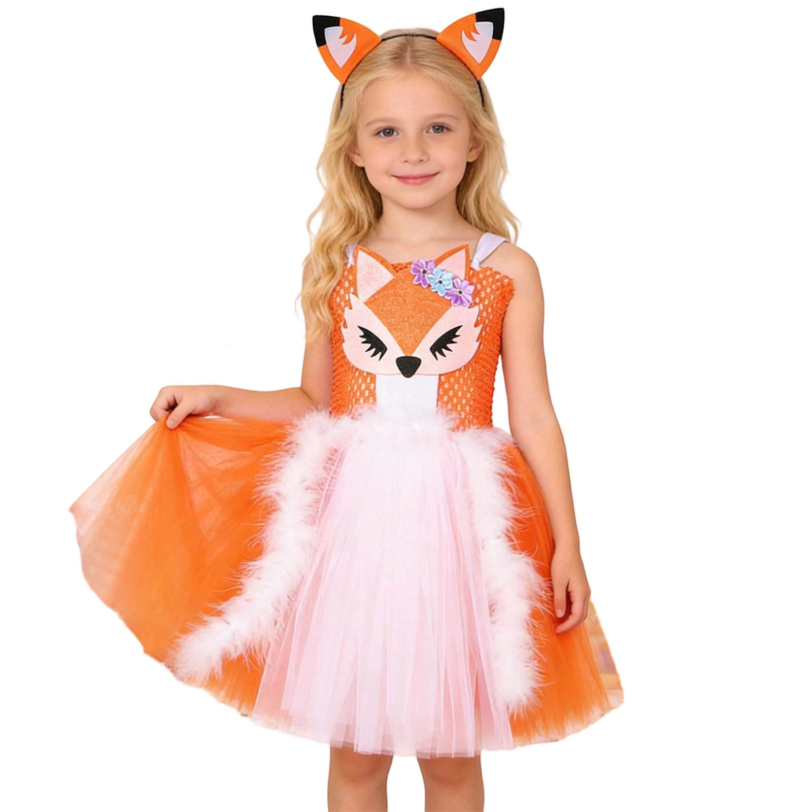 Byoo Girl Embroidered Tutu Dress Sequin with Ear Headband Fluffy Trim ...