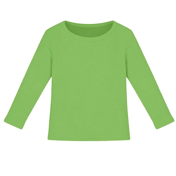 Byoo Teen Girl Long Sleeve Tee Shirt Summer Ribbed Crew Neck Solid ...