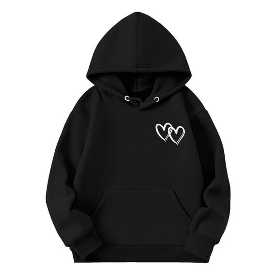 Byoo Teen Girl's Hoodie Cute Heart Graphic Kangaroo Pocket Drawstring ...