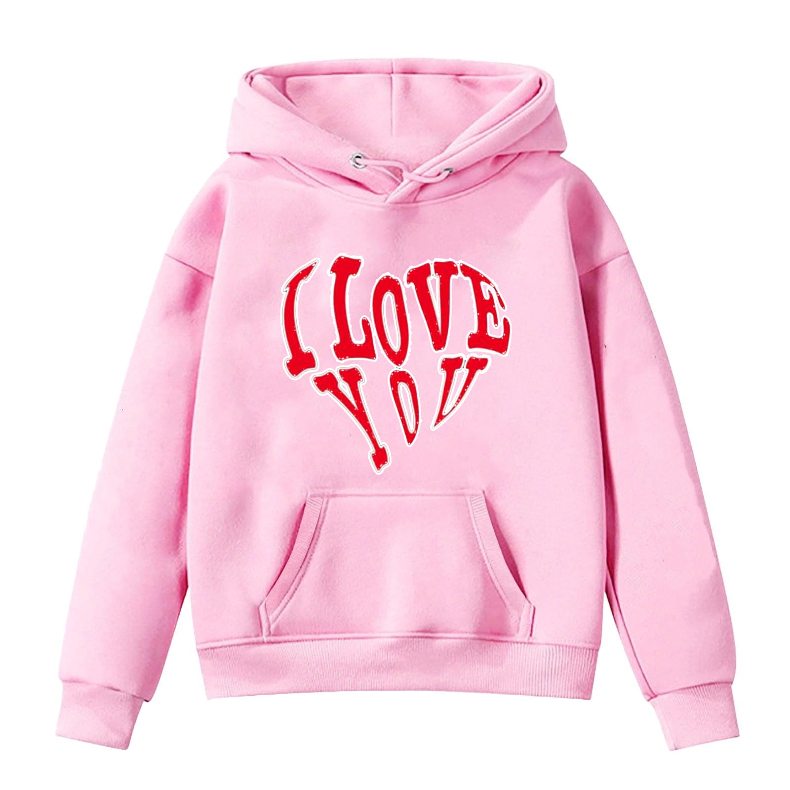 Byoo Teen Girl's Hoodie Valentine Day Oversized Letter Graphic Hoody ...