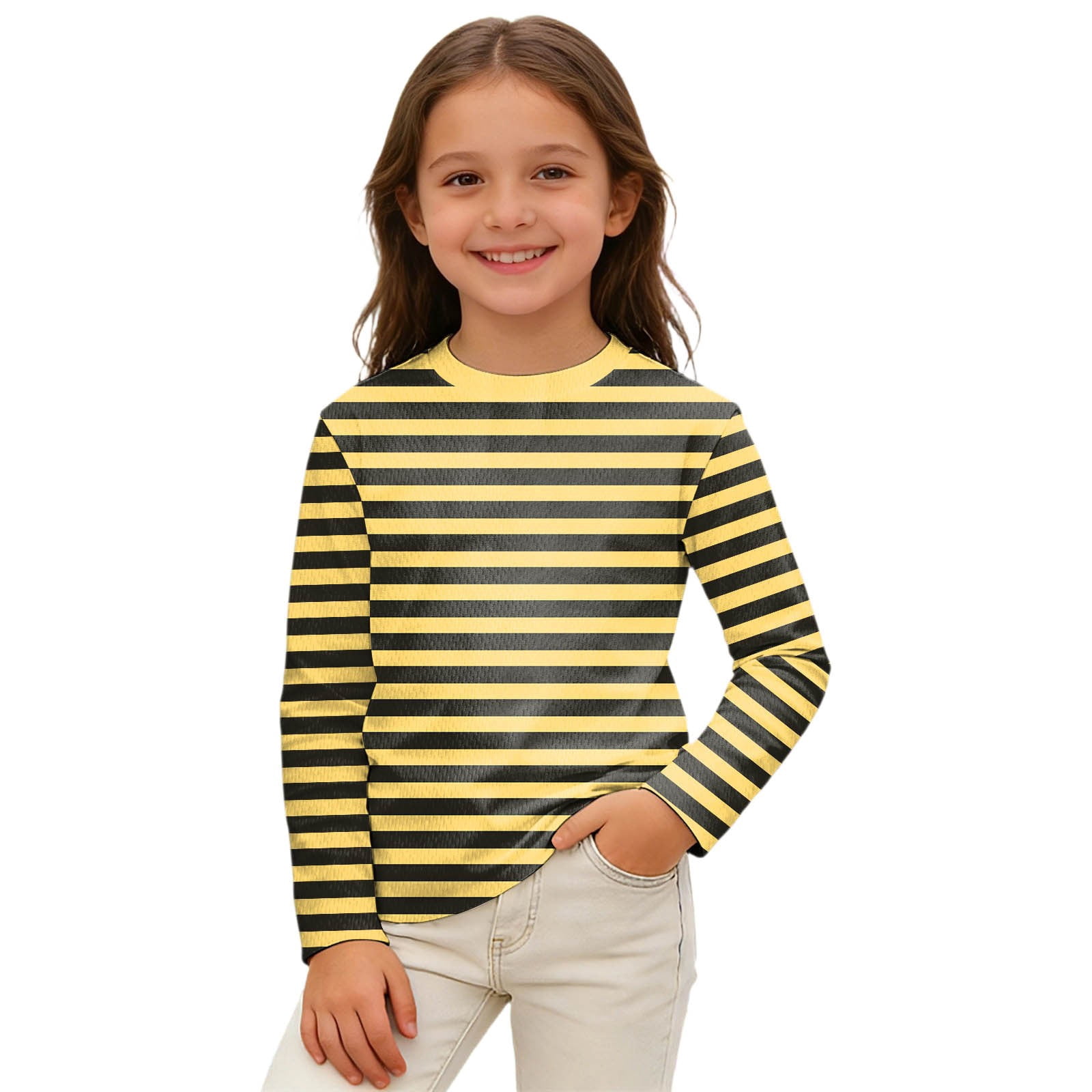 Byoo Teen Girl's Long Sleeve Tee Shirts Soft Stripe Graphic Crew Neck ...
