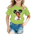 Byoo Girls Cute Cartoon Girl Print T Shirt Cold Shoulder Short Sleeve ...
