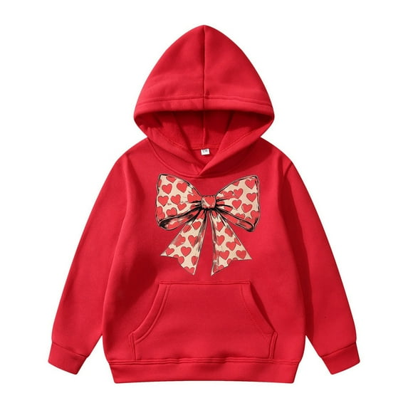 Byoo Teen Girls Hoodie Bow Graphic Valentine's Day Pocket Pullovers ...