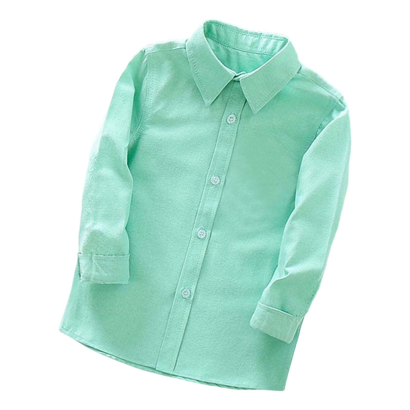Byoo Teen Girls Long Sleeve Shirt Solid Versatile School Button-Up T ...