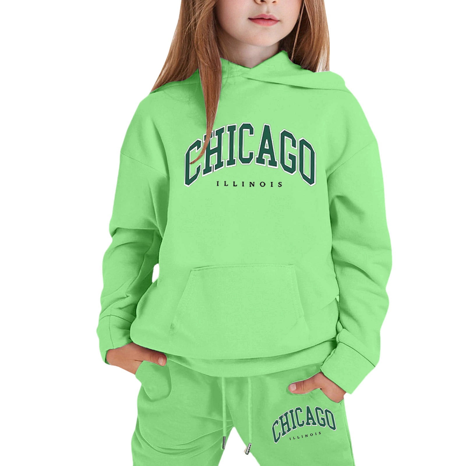 Byoo Teen Girls Sweatsuit Sets Lined Letter Graphic Pullover Hoodie ...