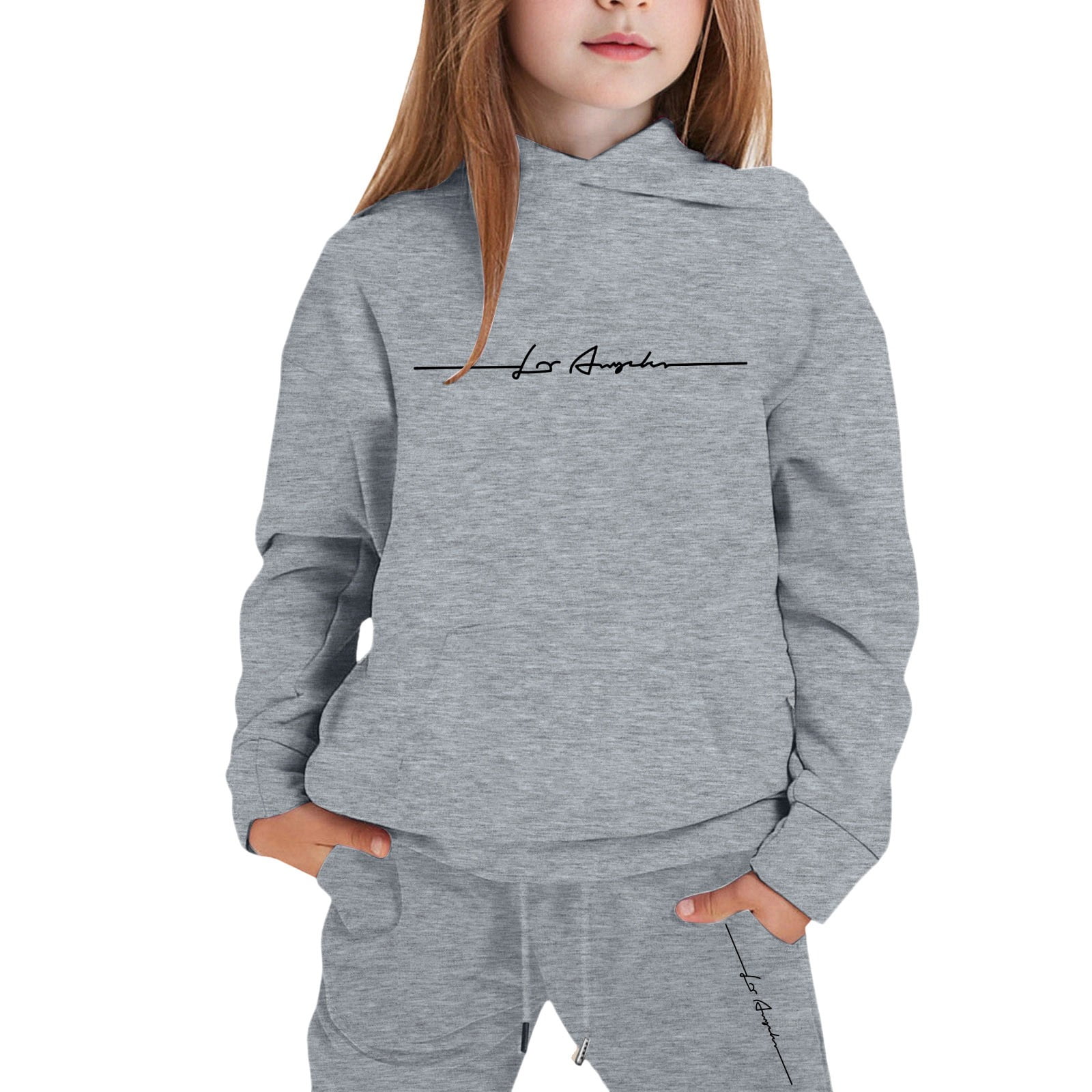 Byoo Teen Girls Sweatsuit Sets Solid Color Pullover Hoodie Shirt ...