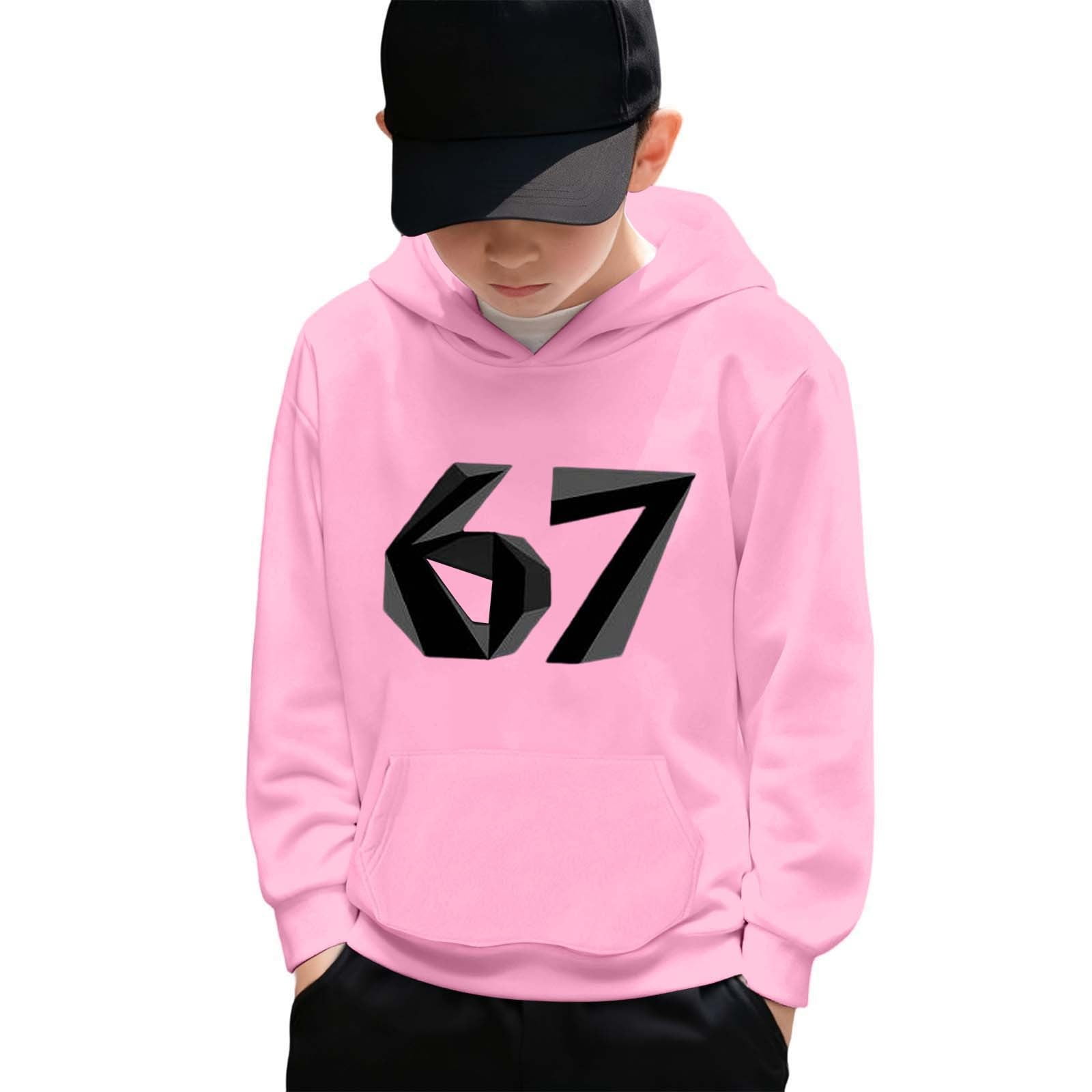Byoo Toddler Boy 67 Number Print Hoodie Sweatshirt Casual Unisex Long ...