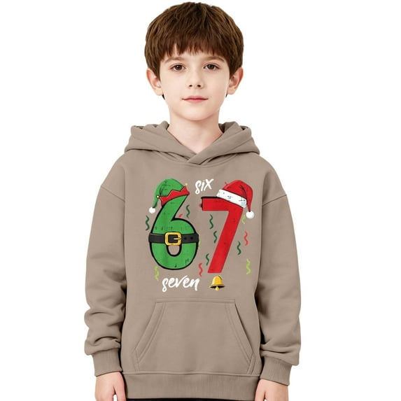 Byoo Toddler Boy Hoodie Kangaroo Pocket 67 Number Graphic Long-Sleeve ...