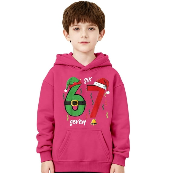 Byoo Toddler Boy Hoodie Kangaroo Pocket 67 Number Graphic Long-Sleeve ...