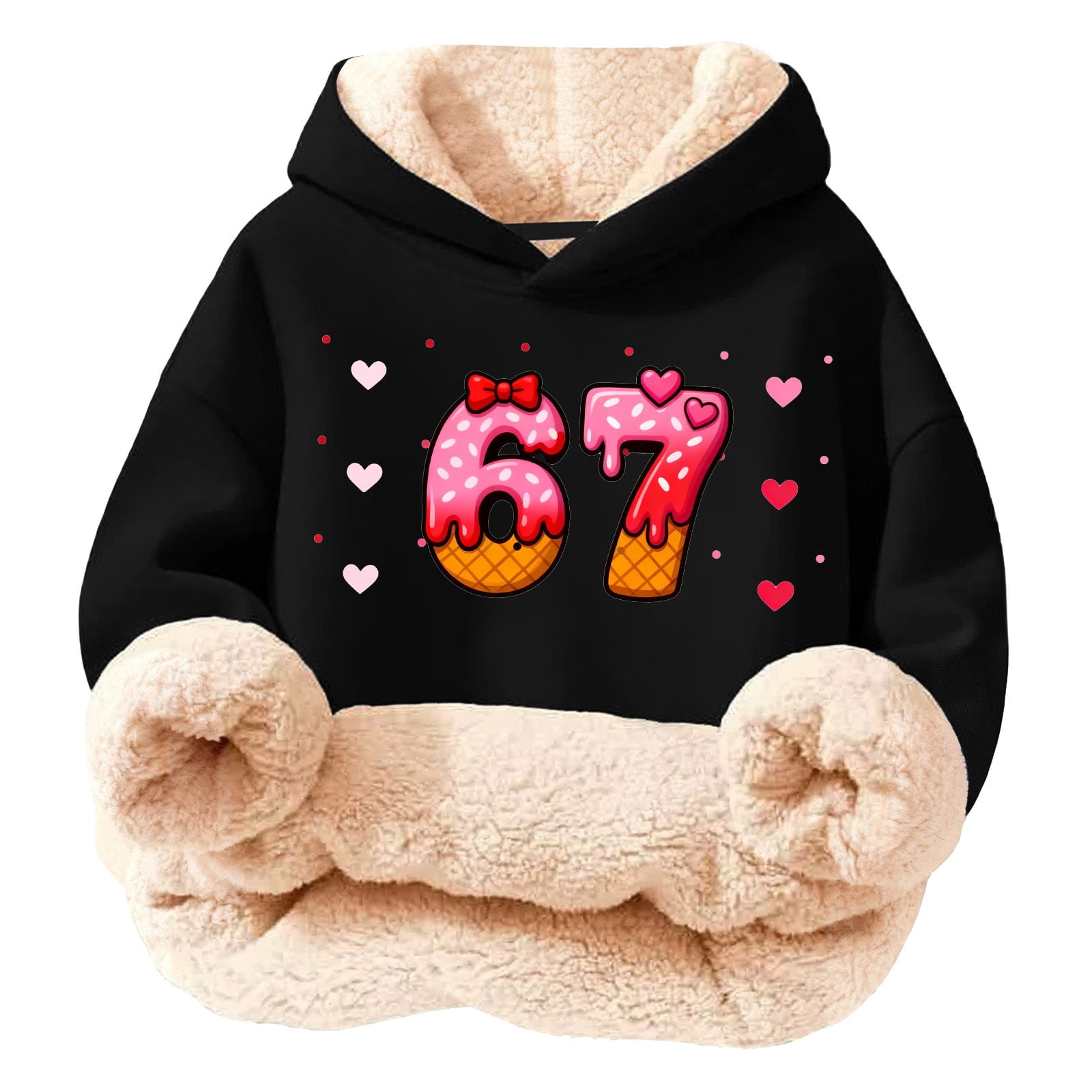Byoo Toddler Boy Hoodie Valentine Day Warm Cozy Fleece Hooded Number ...