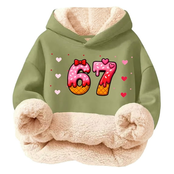 Byoo Toddler Boy Hoodie Valentine Day Warm Cozy Fleece Hooded Number ...