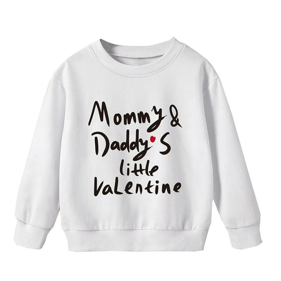 Byoo Toddler Boy Letter Printed Sweatshirt Valentine's Day Full Sleeve ...