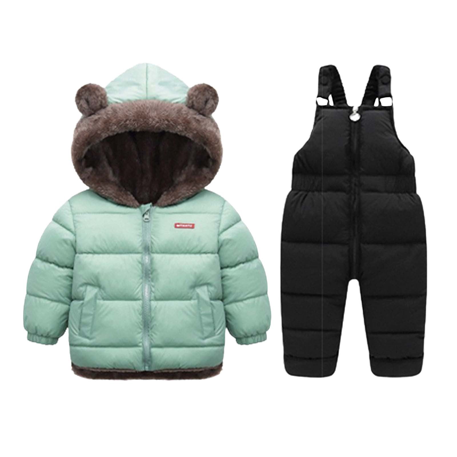 Byoo Toddler Boy Puffer Snowsuit Padded Solid Color Full Zip Hooded ...