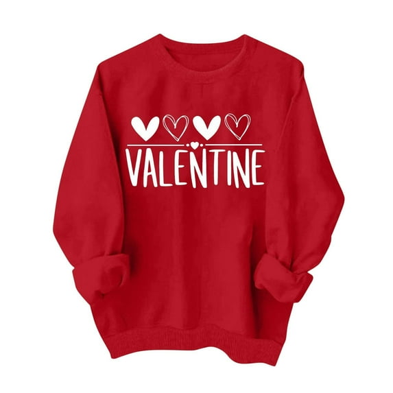 Byoo Toddler Boy Valentine's Day Sweatshirt Letter Printed Full-Sleeve ...