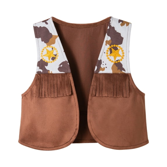 Byoo Toddler Boy Western Cow Boy Vest with Fringe and Star Embroidery ...