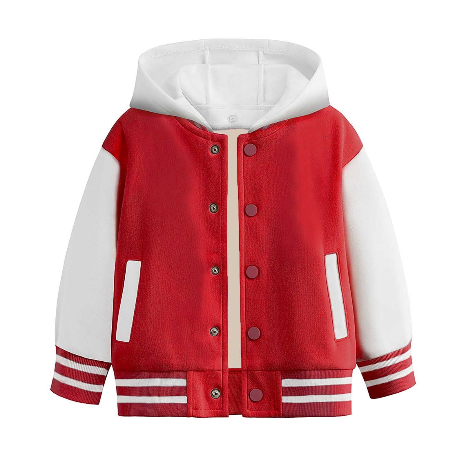 Byoo Toddler Boys Baseball Jacket Colorblock Varsity Hoodie Cardigan ...