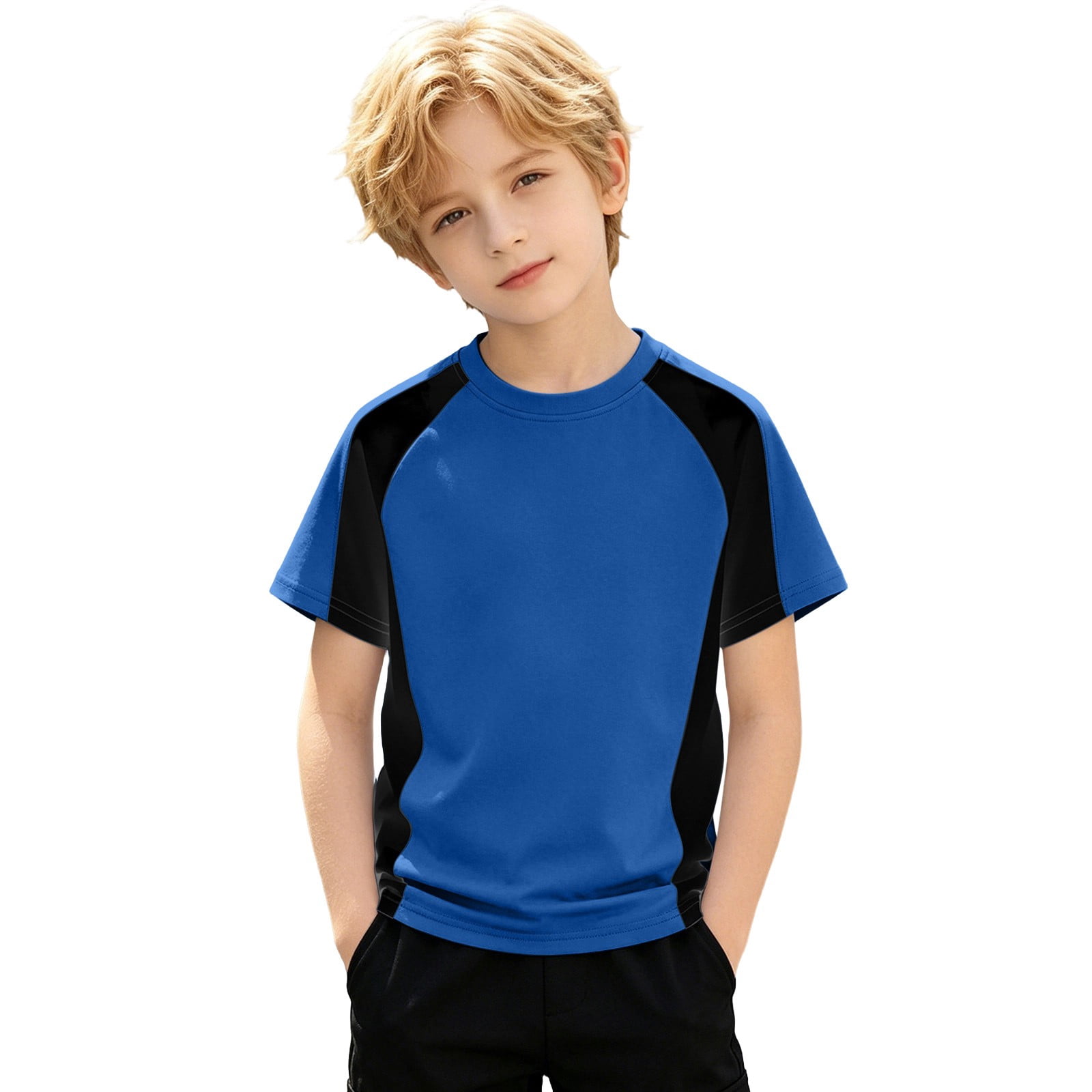 Byoo Toddler Boys Color Block T Shirt Crew Neck Short Sleeve Sporty ...