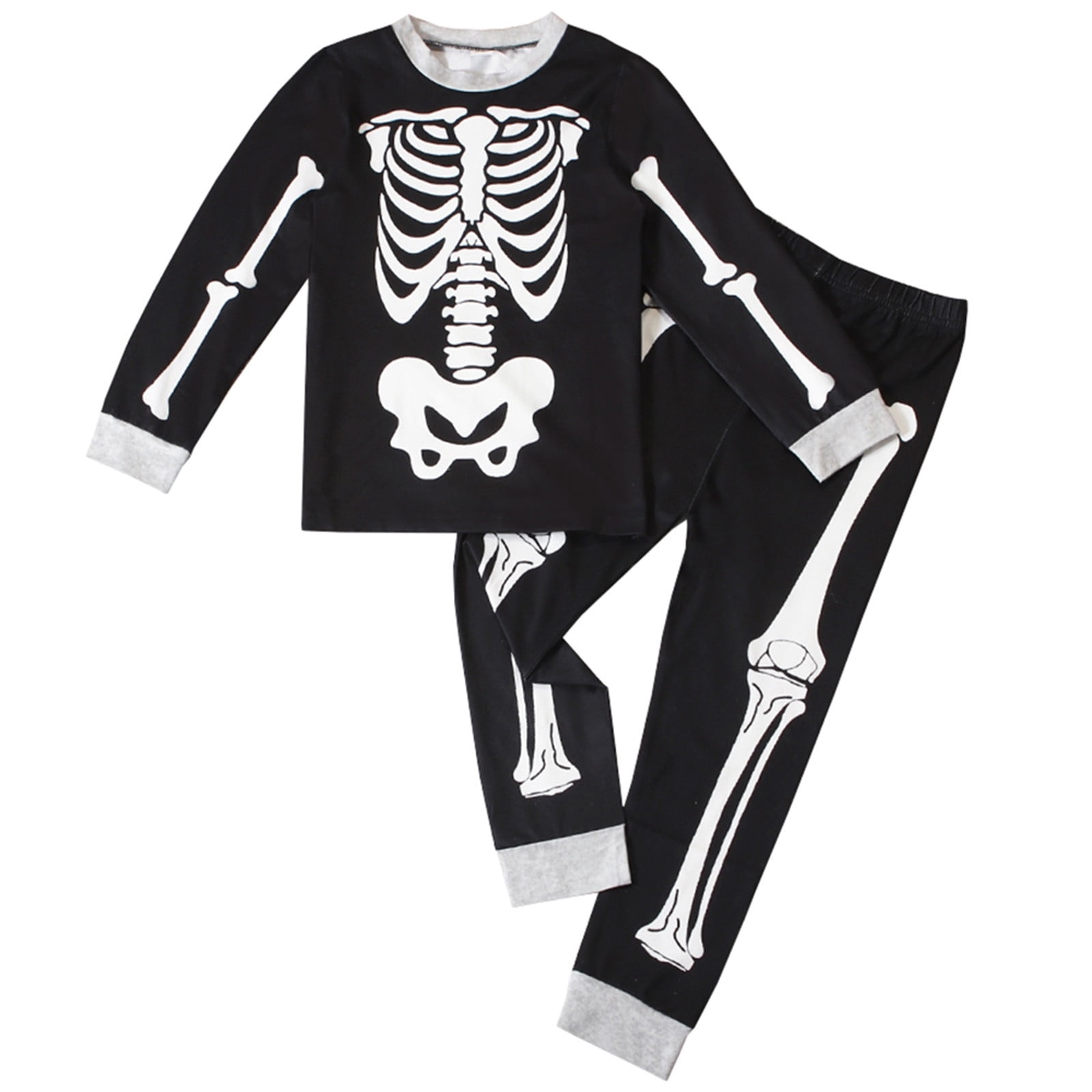 Byoo Toddler Boys Halloween Skeleton Pajamas Long Sleeve Sleepwear 2 ...