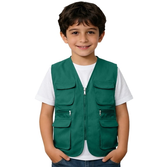 Byoo Toddler Boys Multi-Pocket Zip-Up Vest Casual Solid Sleeveless ...