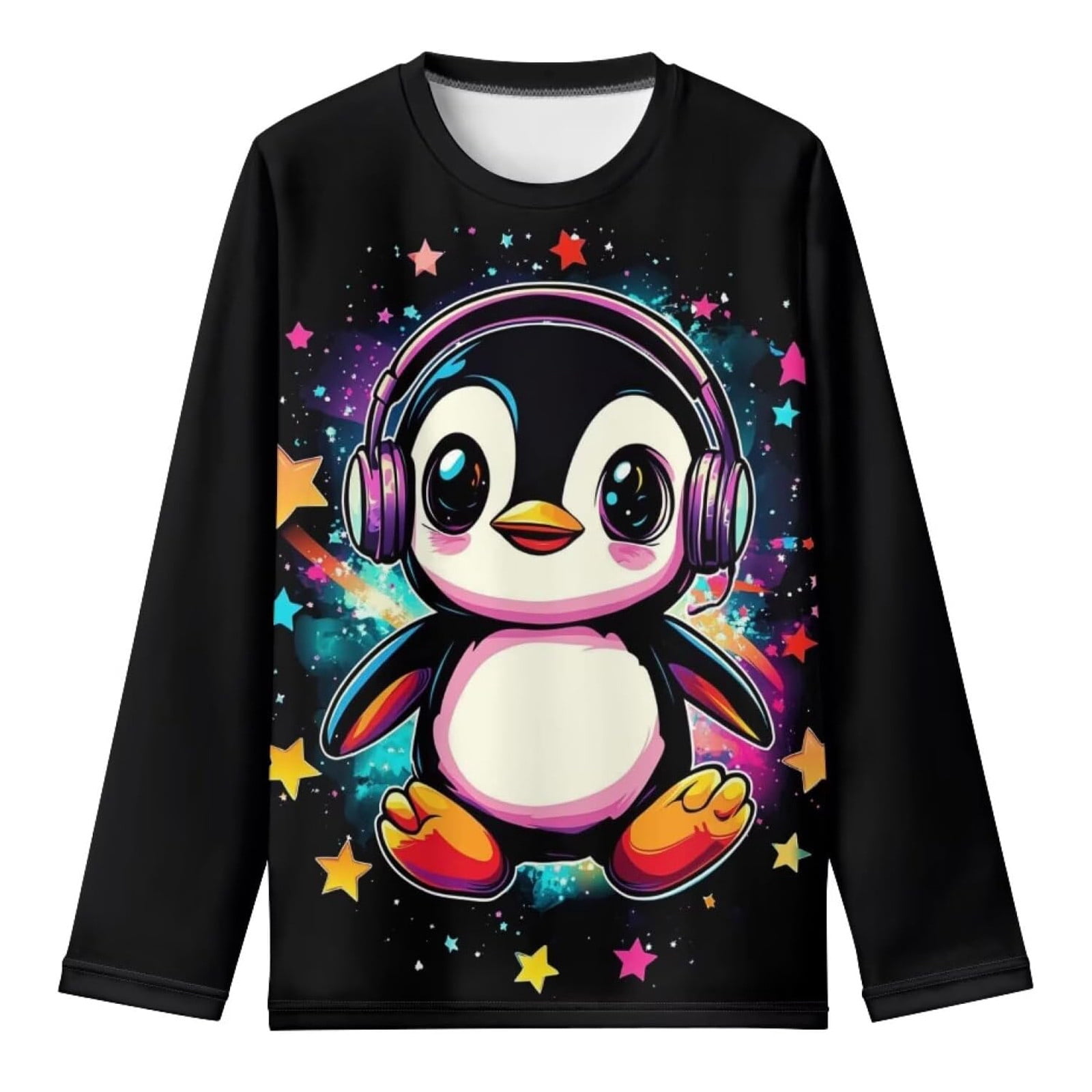Byoo Toddler Boys Penguin Print T Shirt Crew Neck Long Sleeve Casual ...