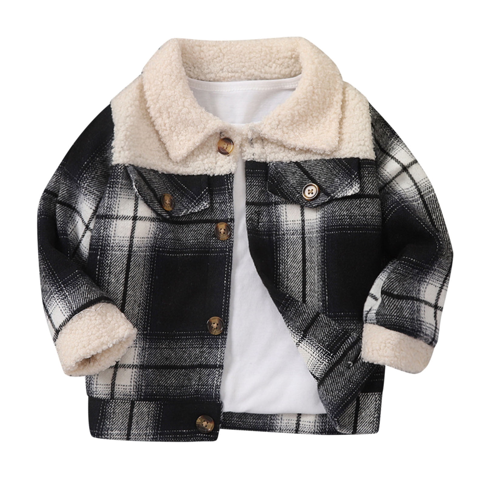 Byoo Toddler Boys Plaid Jacket Lined Lapel Collar Button Down Coat ...