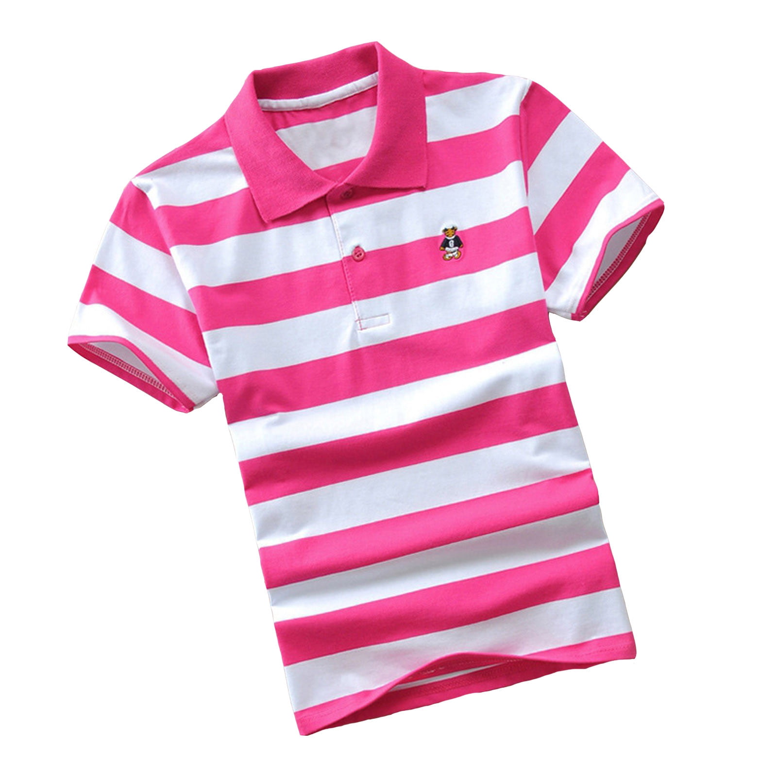 Byoo Toddler Boys Short Sleeve Striped Collared Polo Shirt Casual ...