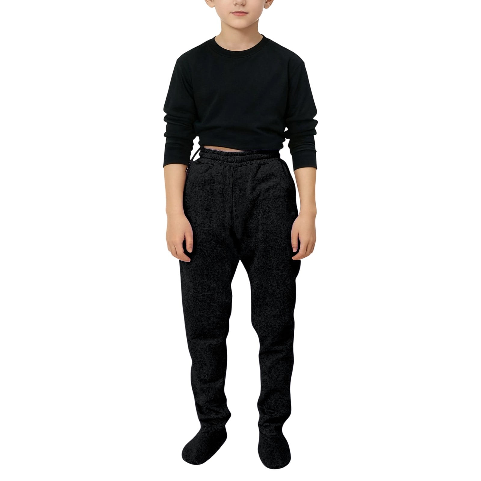 Byoo Toddler Boys Solid Pants Footies Elastic Smocked Waist High Rise ...