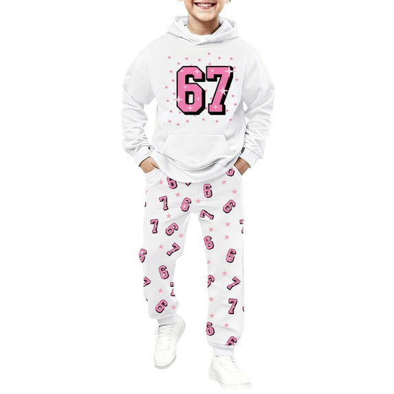 Byoo Toddler Boys Tracksuit Sets 2 Piece Number Print Thick Fleece ...