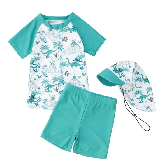 Byoo Toddler Boys UPF 50+ 3 Piece Rash Guard Set Dolphin Print with Sun ...