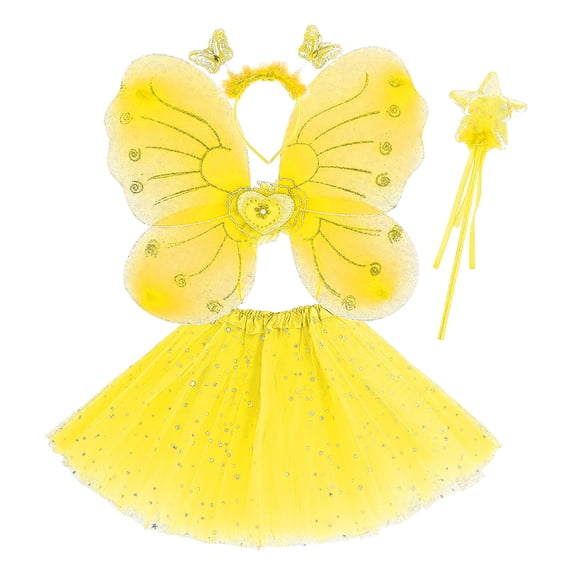 Byoo Toddler Girl Fairy Wing Outfit Set Sparkly Tulle Party Role Play ...
