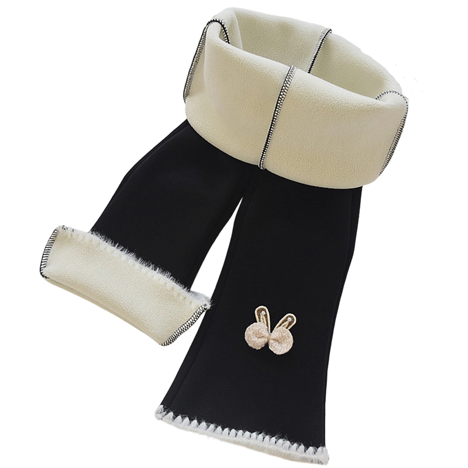 Byoo Toddler Girl Flared Pants Cute Bow Solid Color Lined Trousers ...