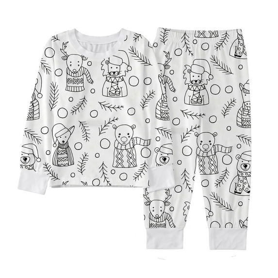 Byoo Toddler Girl Outfit Bear Print Diy Hand Painted Pullover Shirt ...