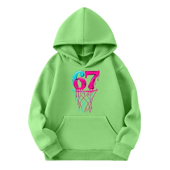 Byoo Toddler Girl Oversized Hoodie 67 Number Printed Long-Sleeve ...