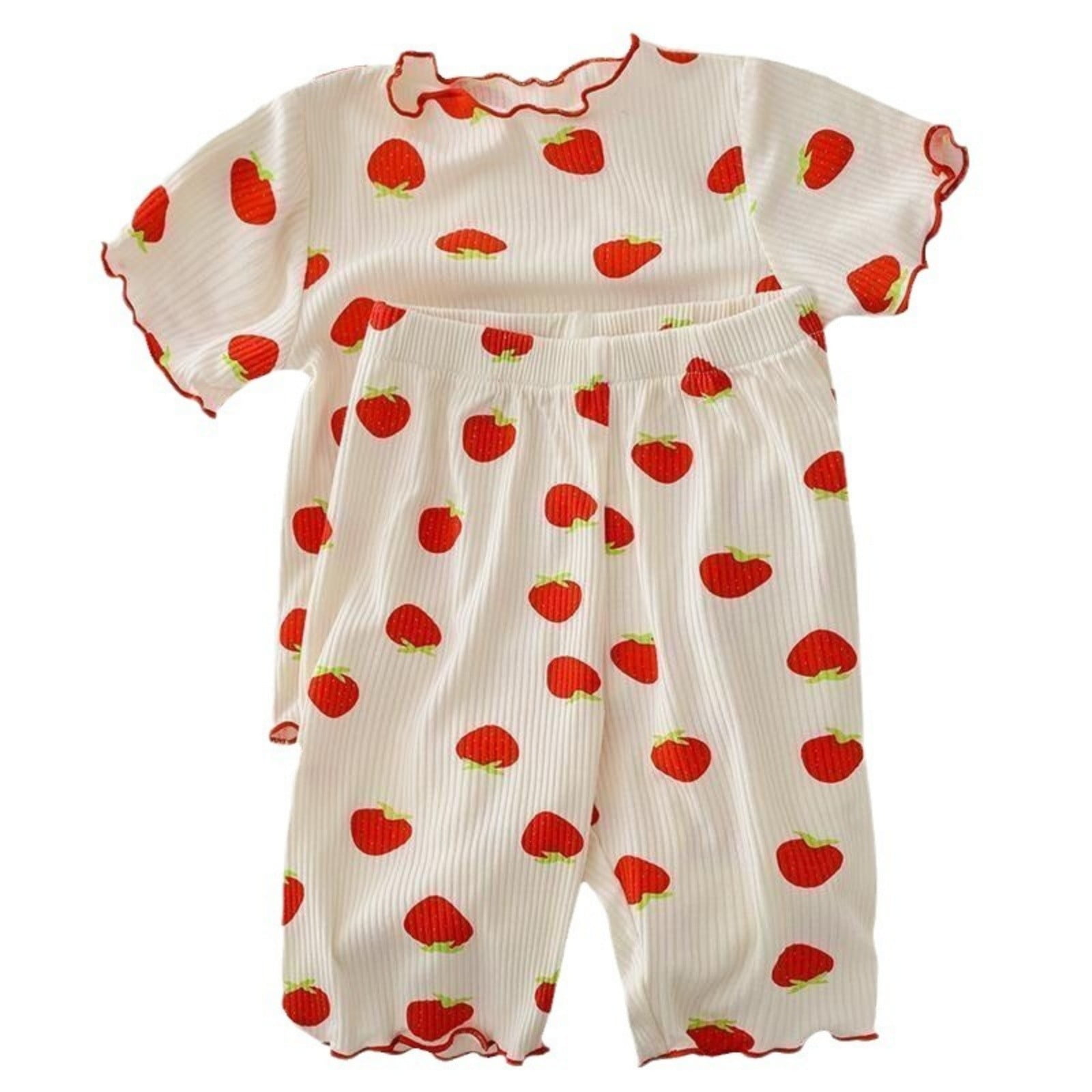 Byoo Toddler Girl Pajamas Cartoon Print Short Sleeve T-Shirt Pants Soft ...