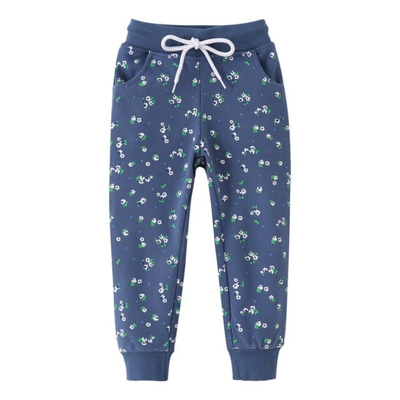 Byoo Toddler Girl Sweatpants Soft Cotton Floral Graphic Drawstring High ...