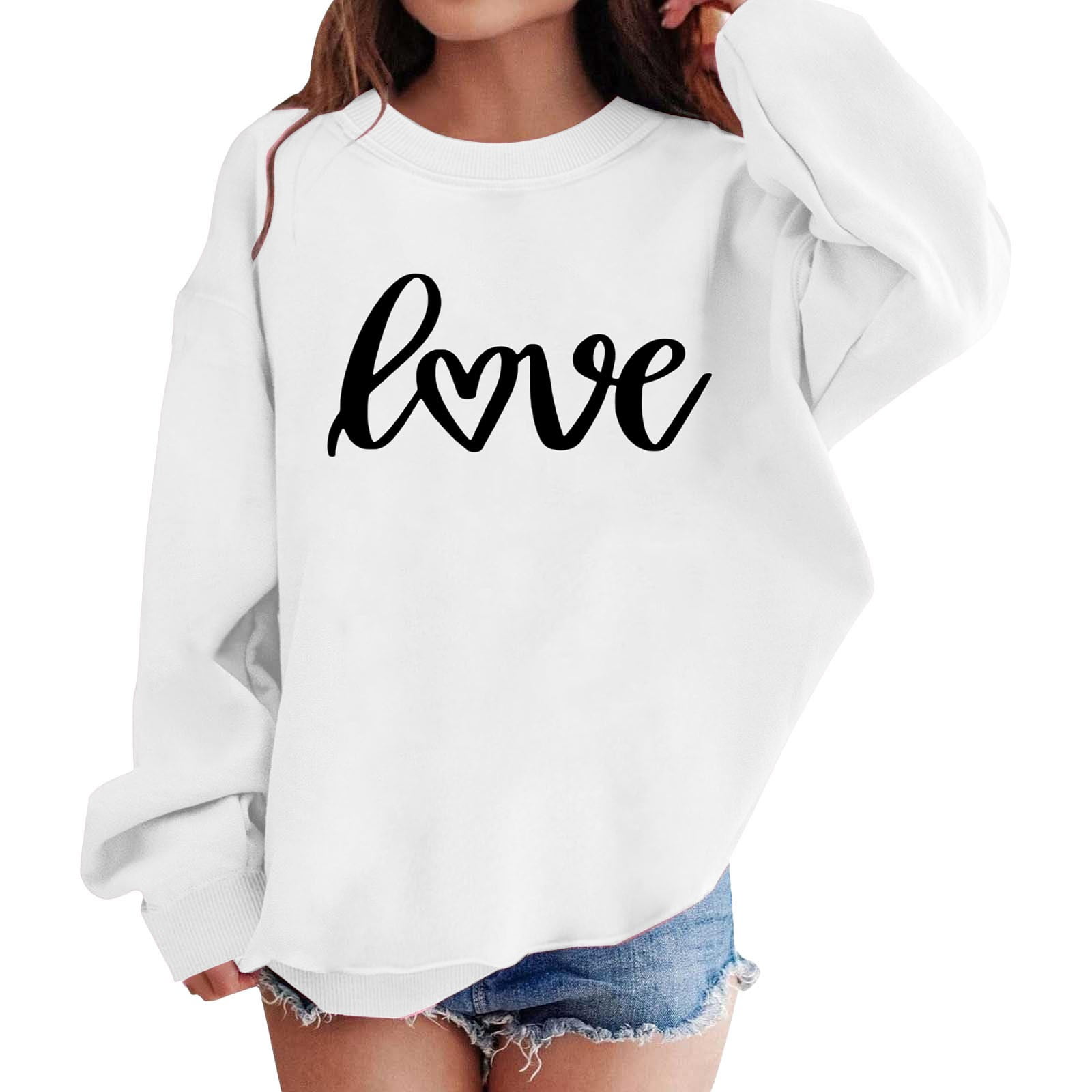 Byoo Toddler Girl Sweatshirt Valentine's Day Love Letter Graphic ...