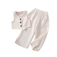 Byoo Toddler Girl Tweed Vest Pant Set Breathable Solid Button Down Vest ...
