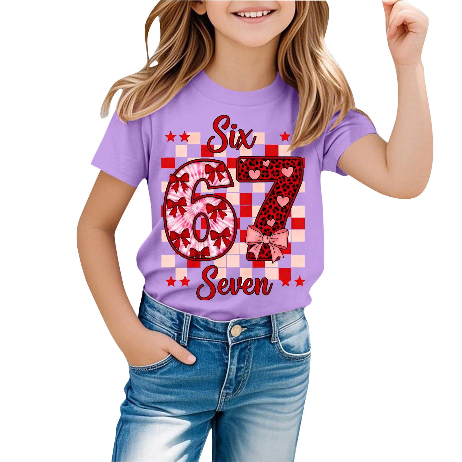 Byoo Toddler Girl Valentine's Day T-Shirt Short Sleeve Soft Number ...