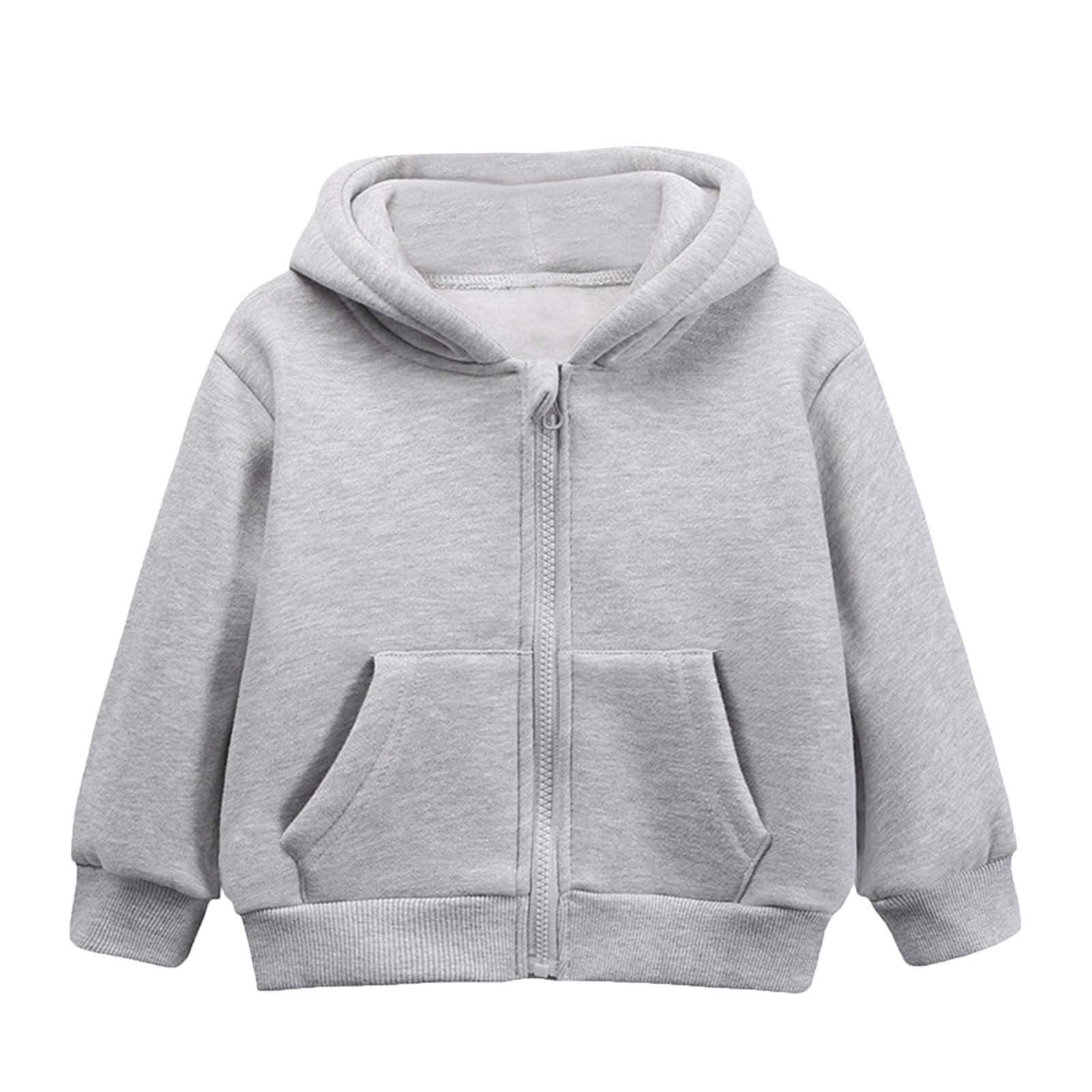 Byoo Toddler Girl Zip Up Hoodie Solid Color Hooded Long Sleeve Casual ...