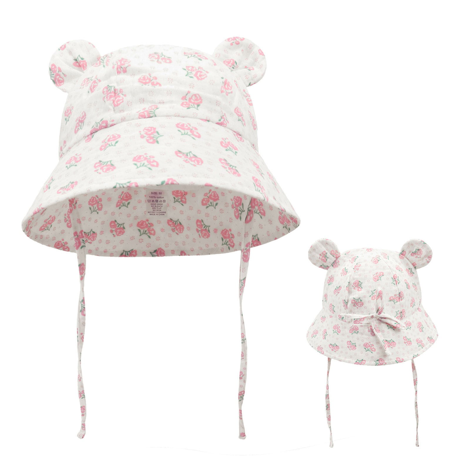 Byoo Toddler Girl's UPF 50+ Bucket Hat 3D Ear Accent Adjustable Outdoor ...